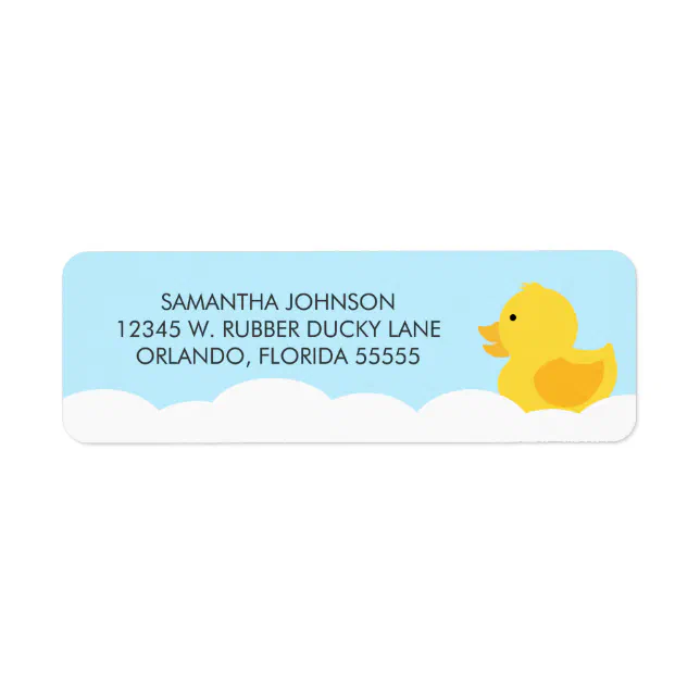 Yellow Rubber Ducky Bubble Bath Label | Zazzle