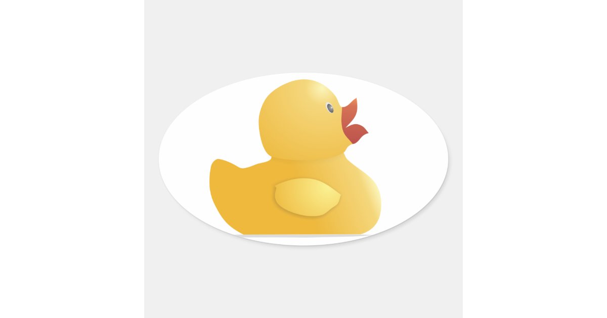 Yellow Rubberduck Oval Sticker | Zazzle