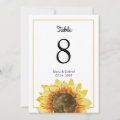 Yellow Rustic sunflower. Wedding Table Number | Zazzle