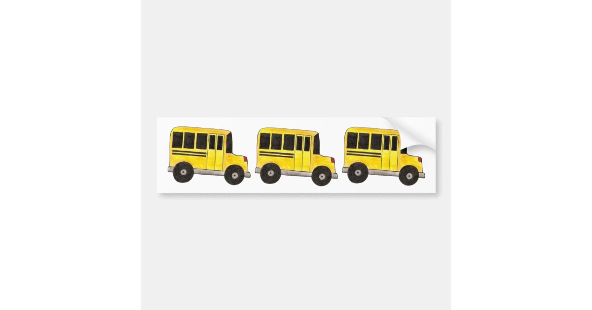 Yellow School Bus Buses Driver Gift Bumper Sticker | Zazzle