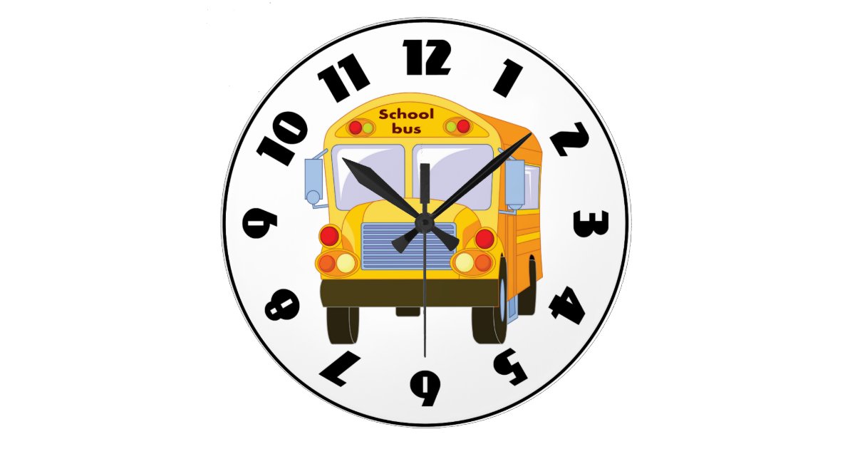 Yellow School Bus Clock | Zazzle.com