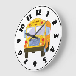 Yellow School Bus Clock | Zazzle