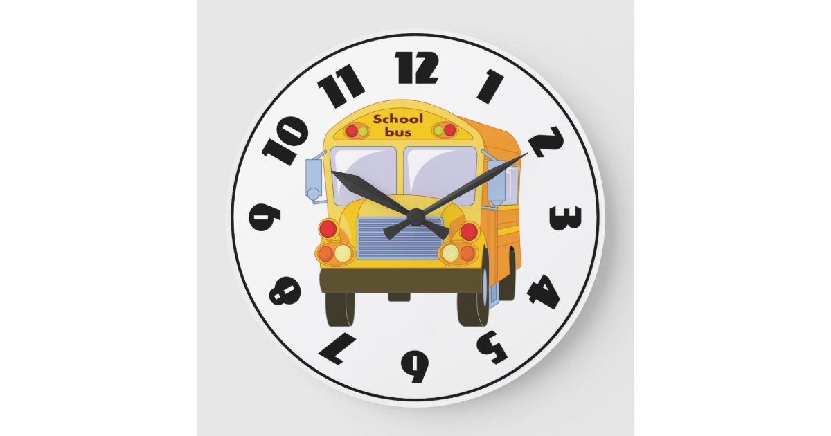 Yellow School Bus Clock | Zazzle