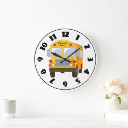 Yellow School Bus Clock | Zazzle
