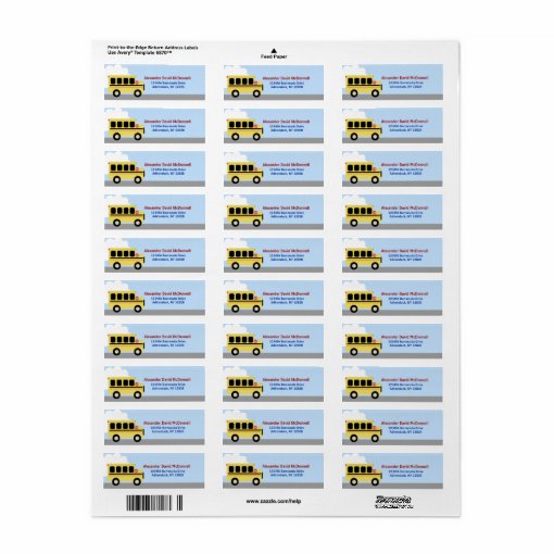 Yellow School Bus Custom Address Labels | Zazzle