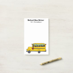 Yellow School Bus Driver Appreciation Post-it Notes | Zazzle