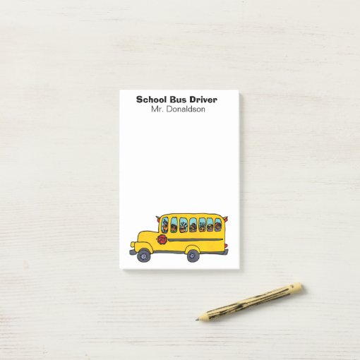 Yellow School Bus Driver Appreciation Post-it Notes | Zazzle