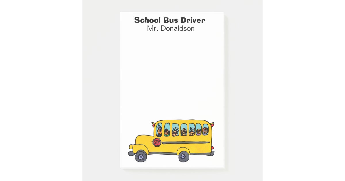 Yellow School Bus Driver Appreciation Post-it Notes | Zazzle