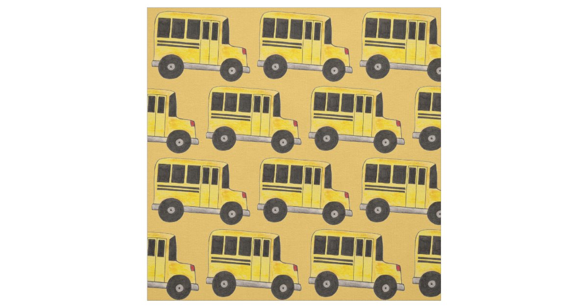 Yellow School Bus Driver Buses Education Teacher Fabric | Zazzle