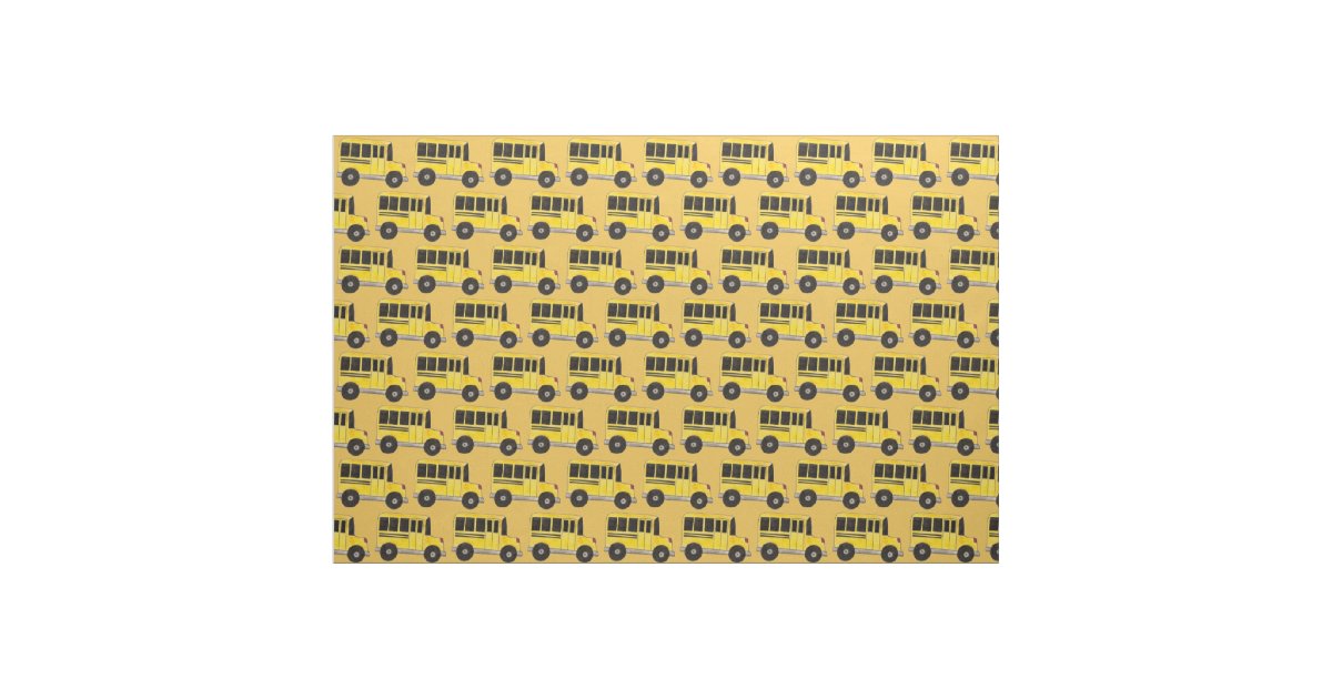 Yellow School Bus Driver Buses Education Teacher Fabric | Zazzle