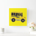 Yellow School Bus Driver Education Teacher Class Square Wall Clock | Zazzle