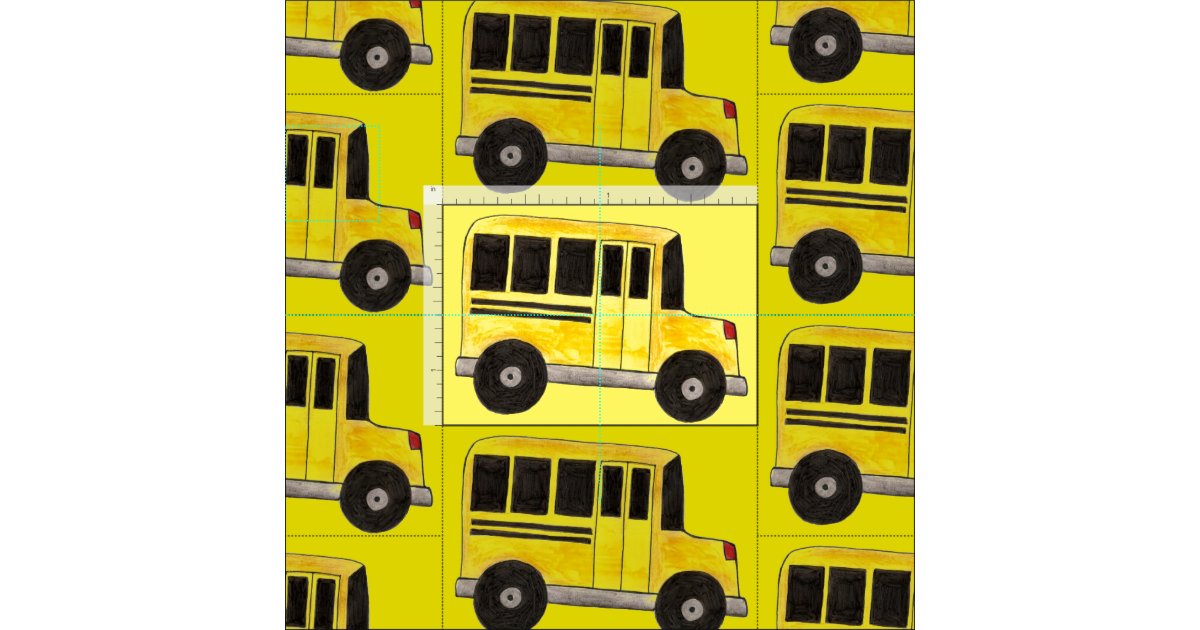 Yellow School Bus Education Teacher Bus Driver Fabric | Zazzle