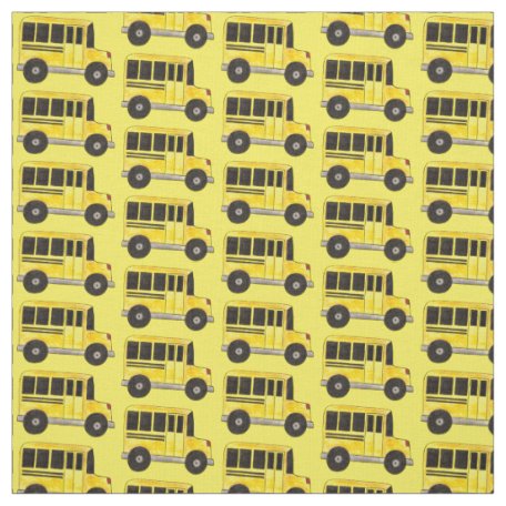 Yellow School Bus Striped Fabric | Zazzle