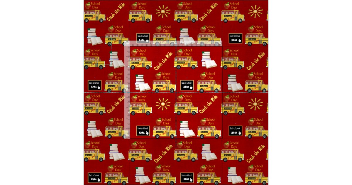 Yellow School Bus Fabric | Zazzle