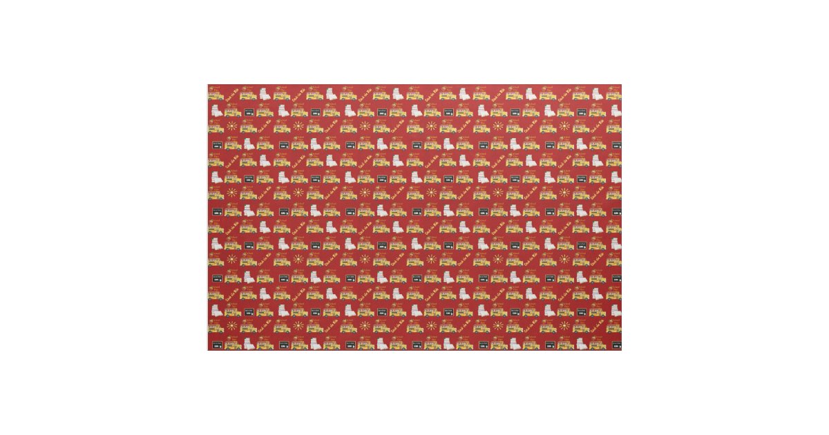Yellow School Bus Fabric | Zazzle