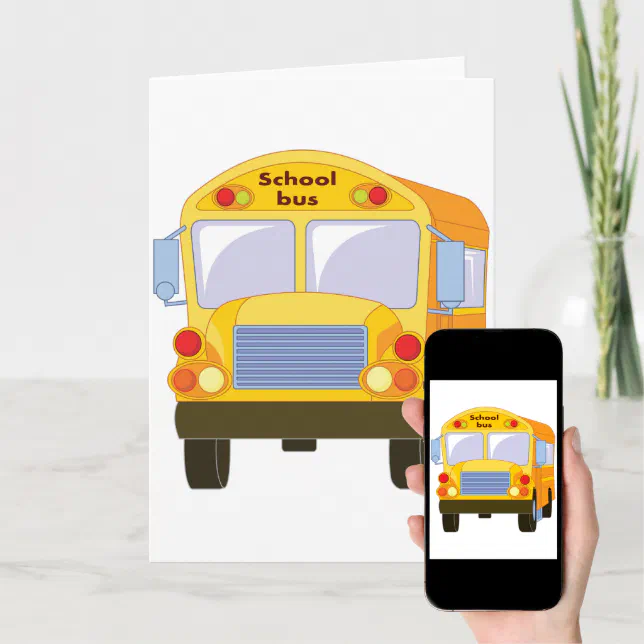 Yellow School Bus Greeting Cards | Zazzle