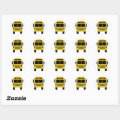 yellow school bus icon classic round sticker | Zazzle