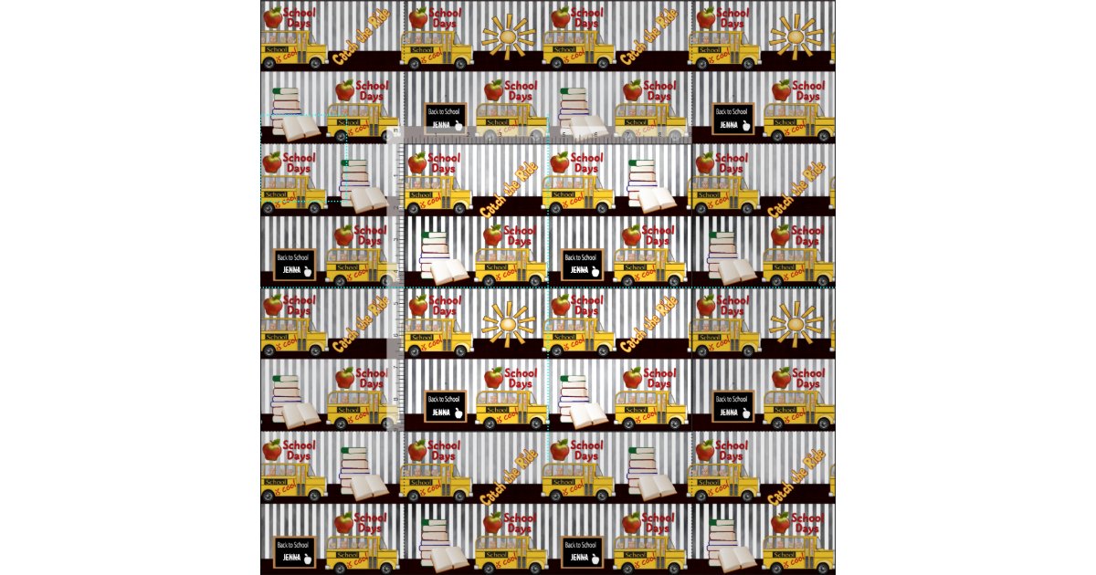 Yellow School Bus Striped Fabric | Zazzle