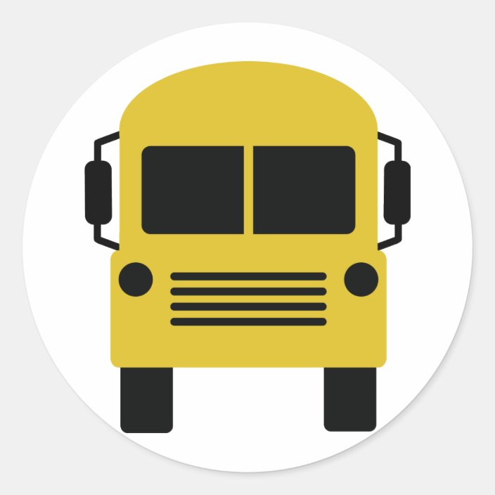 yellow school bus symbol classic round sticker | Zazzle.com