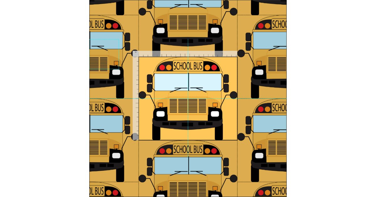 Yellow School Buses on Orange Pattern Fabric | Zazzle