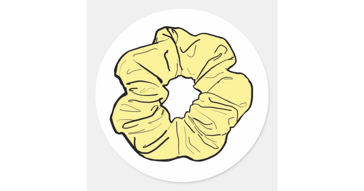 Yellow Scrunchie Classic Round Sticker | Zazzle