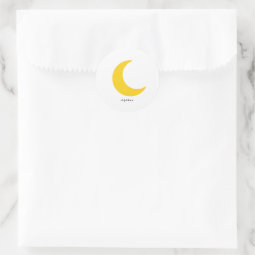 Yellow Simple Moon Round Sticker | Zazzle