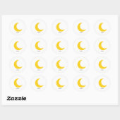 Yellow Simple Moon Round Sticker | Zazzle