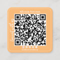 Yellow Social Media QR Code Photo Logo Square Business Card | Zazzle
