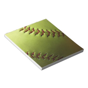 Yellow Softball Notepad | Zazzle