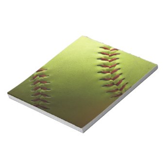 Yellow Softball Notepad | Zazzle