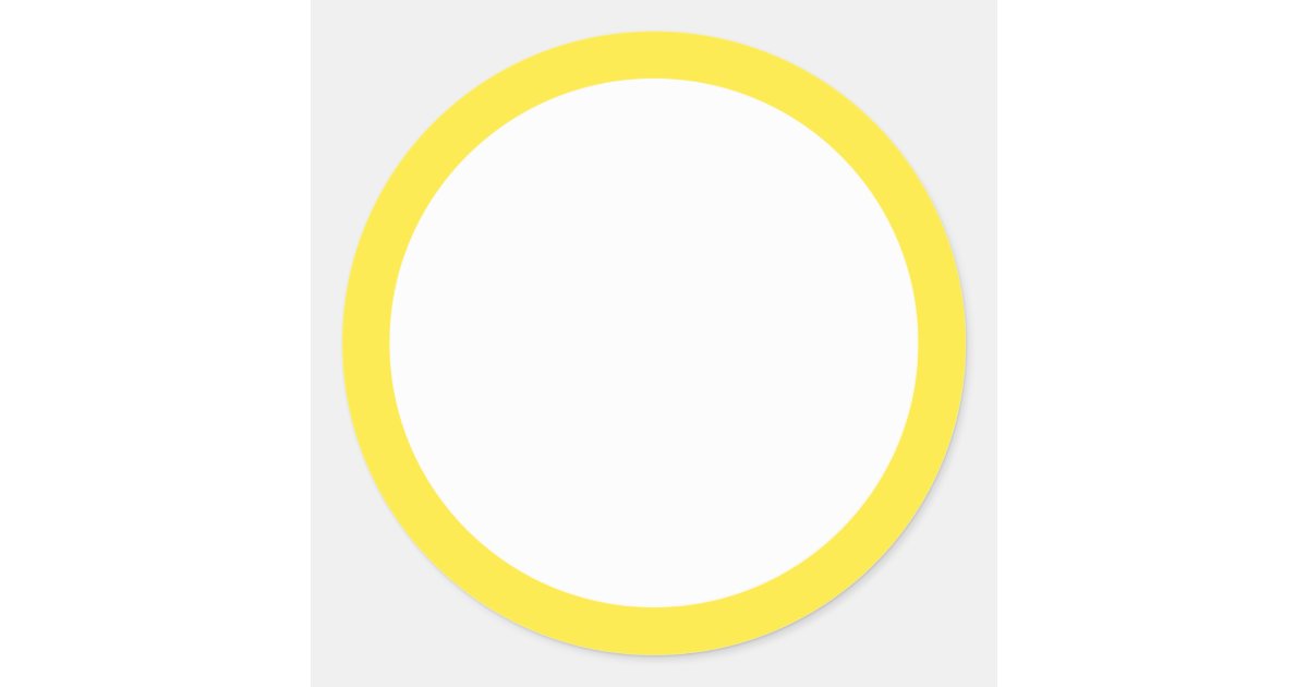 Yellow solid color border blank classic round sticker | Zazzle