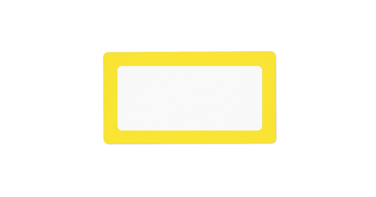 Yellow solid color border blank label | Zazzle