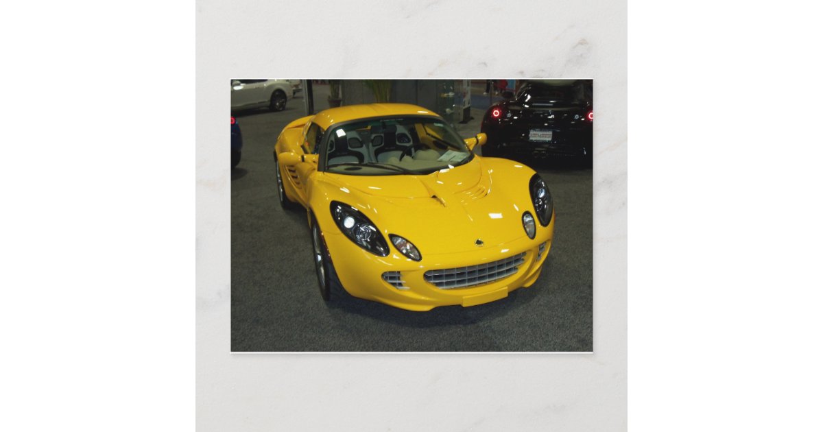 Yellow Sports Car Postcard | Zazzle
