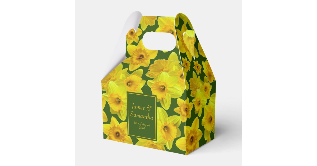 Yellow Spring Daffodil - Wedding Favor Boxes | Zazzle