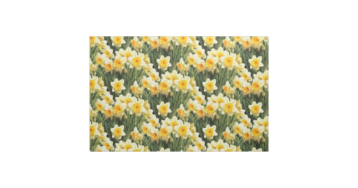 Yellow Spring Daffodils Fabric | Zazzle