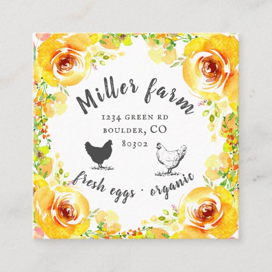 yellow spring floral farmhouse business card | Zazzle.com