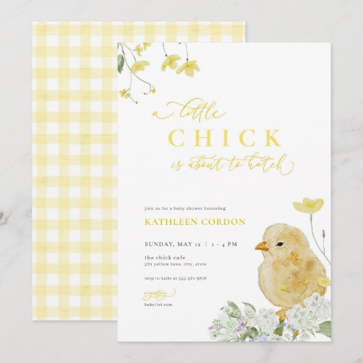 Yellow Spring Little Chick Baby Shower Invitation | Zazzle