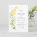 Yellow Spring Mimosa Wattle Flowers Chic Wedding Invitation | Zazzle