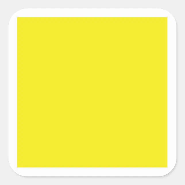 Yellow Square Sticker | Zazzle