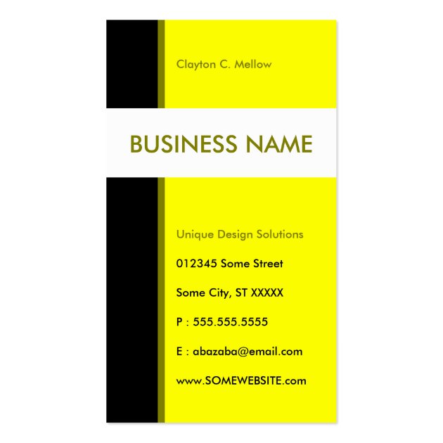 yellow streamline business card template