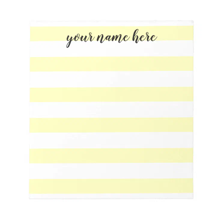 Yellow Stripes Personalized Notepad | Zazzle