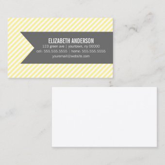 Yellow Stripes Social Calling Cards | Zazzle