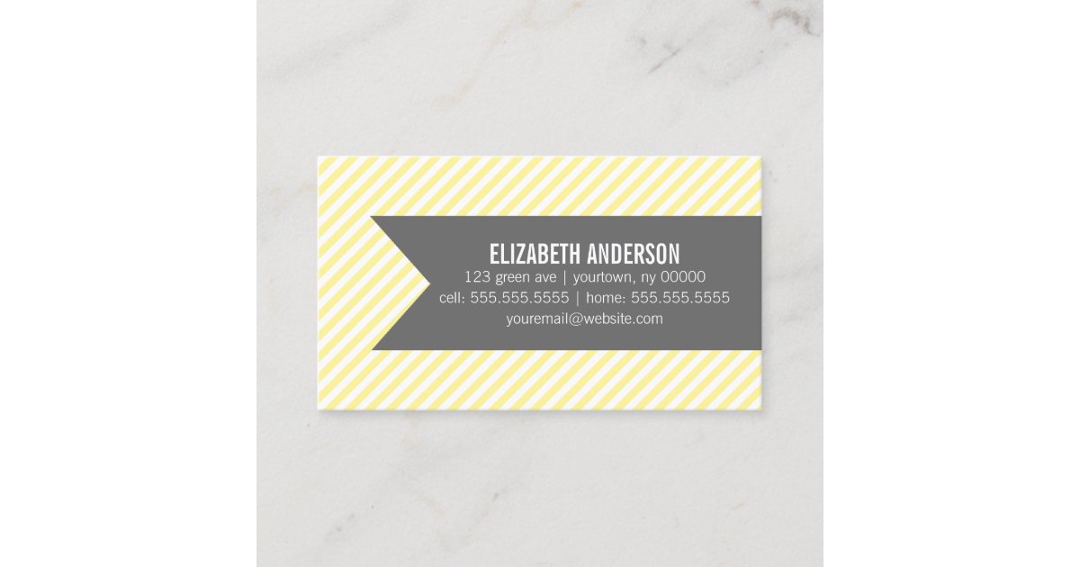 Yellow Stripes Social Calling Cards | Zazzle