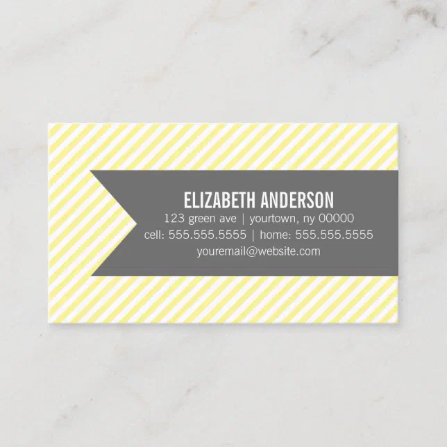 Yellow Stripes Social Calling Cards | Zazzle
