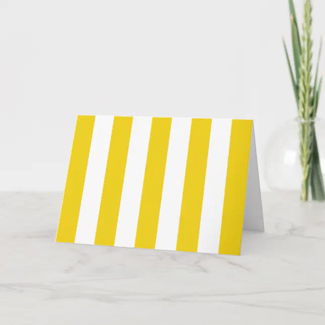 Yellow Stripes, White Stripes, Striped Pattern Card | Zazzle