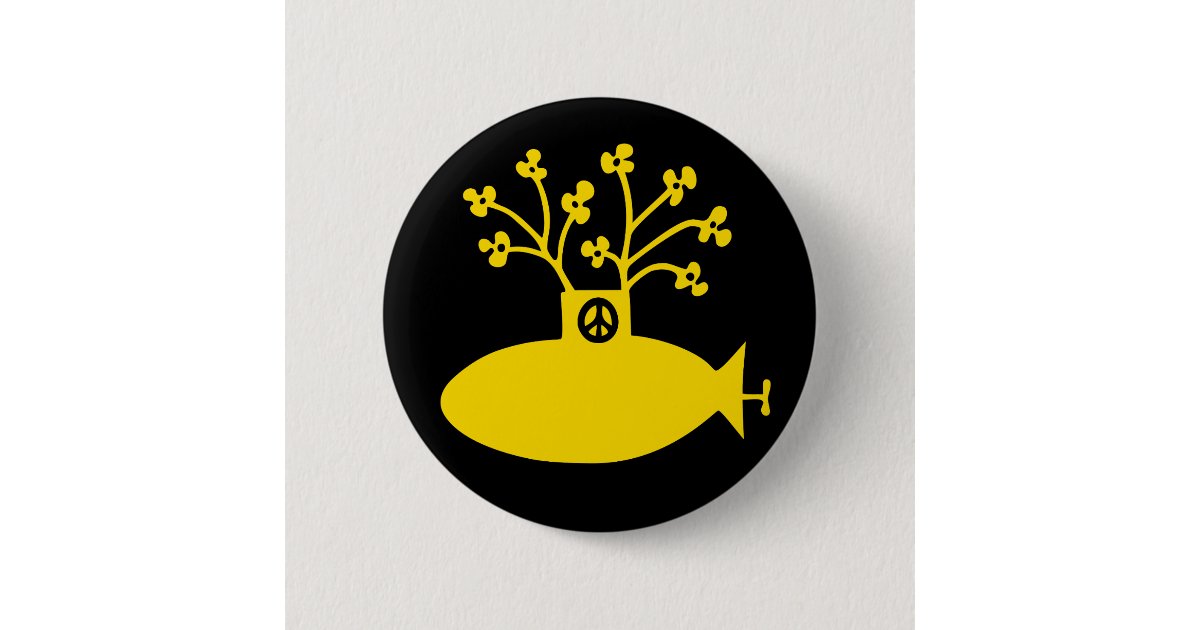Yellow Submarine Sixties Peace Button | Zazzle