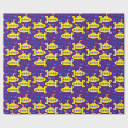 Yellow Submarines Personalize Background Colour Wrapping Paper | Zazzle