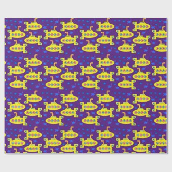 Yellow Submarines Personalize Background Colour Wrapping Paper | Zazzle