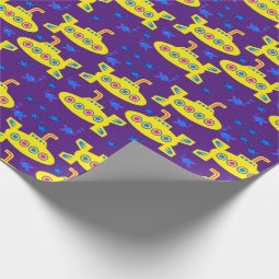 Yellow Submarines Personalize Background Colour Wrapping Paper | Zazzle
