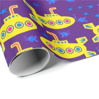 Yellow Submarines Personalize Background Colour Wrapping Paper | Zazzle